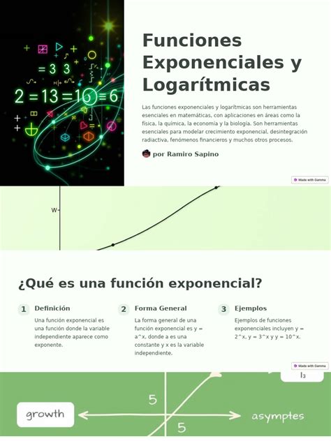 Funciones Exponenciales Y Logarítmicas Pdf Funcion Exponencial