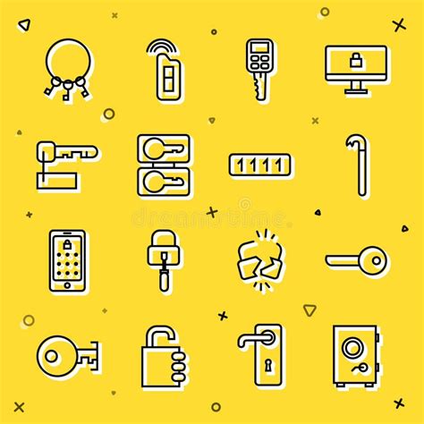 Set Line Safe Key Crowbar Car Key With Remote Casting Keys Marked Bunch Of And Password