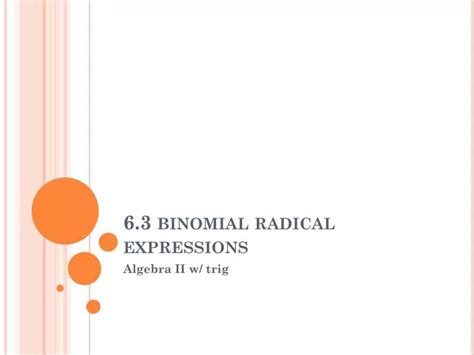 PPT Binomial Radical Expressions PowerPoint Presentation Free Download ID