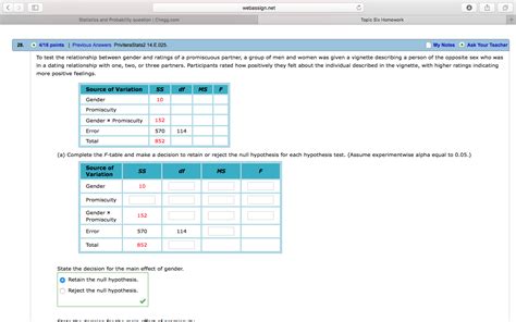 Solved To Test The Relationship Between Gender And Ratings Chegg Com