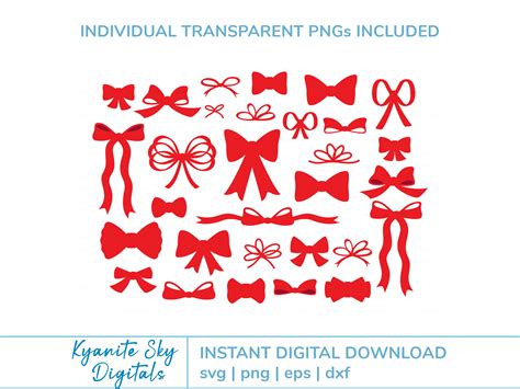 Cute Bows Svg Bundle Cut Files To Make Flat 2 D Bow Shapes From Vinyl