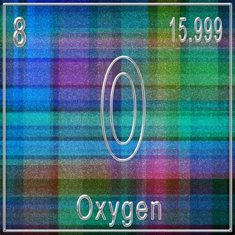 Oxygen Chemical Element Sign With Atomic Number And Atomic Weight Stock Illustration