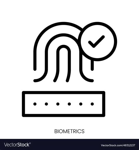 Biometrics Icon Line Art Style Design Isolated Vector Image