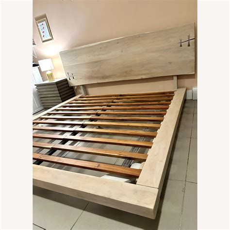 Cb2 King Size All Natural Wood Bed Frame Aptdeco