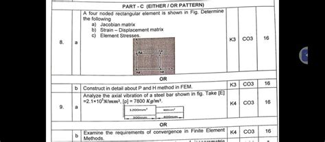 8part C Eitheror Patterna Four Noded Rectangular Element Is Shown I