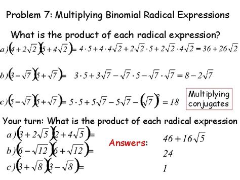 Multiplying And Dividing Radical Expressions Binomial Radical Expressions Multiplying And Dividing Radical Expressions Binomial Radical Expressions