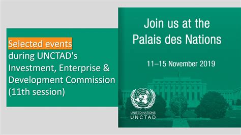 11 15 November Selected Events During Commission Session Unctad