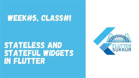Week05 Class01 Stateless And Stateful Widgets Flutter Sukkur Community Youtube