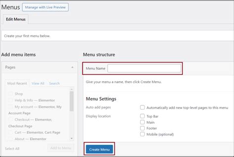 Create A Dropdown Menu Elementor