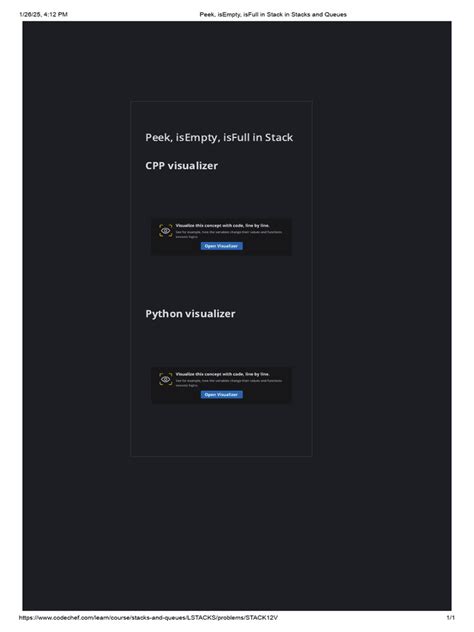 Peek Isempty Isfull In Stack In Stacks And Queues Pdf