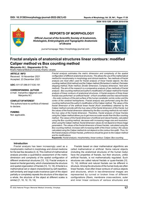 Pdf Fractal Analysis Of Anatomical Structures Linear Contours
