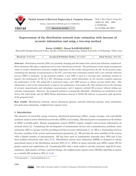 Pdf Improvement Of The Distribution Network State Estimation With Increase Of Accurate