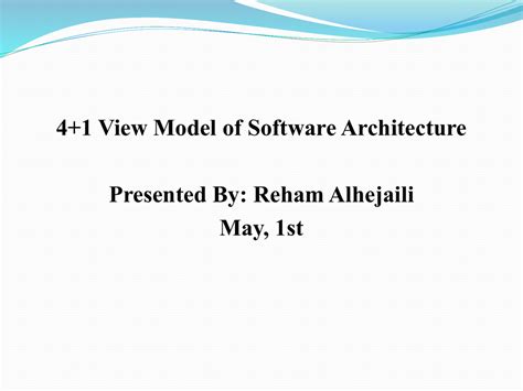 41 View Model Of Software Architecture