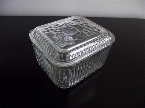 Vintage Glass Refrigerator Storage Container 1950s