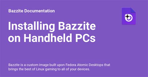 Installing Bazzite On Handheld Pcs Bazzite Documentation