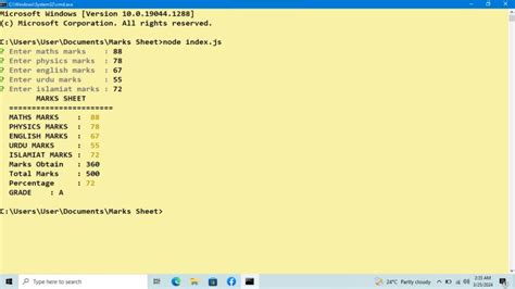 Marks Sheet Assignment Done By Using Inquirer Thanks You Sir Ameen