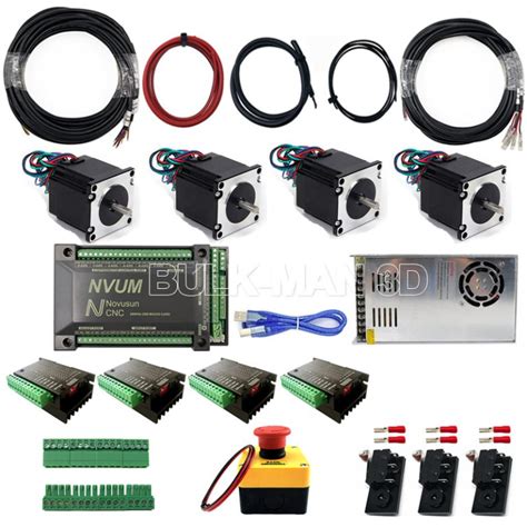 Mach3 4 Axis Motion Controller Bundle With Nema23 2 45n M Stepper Motors