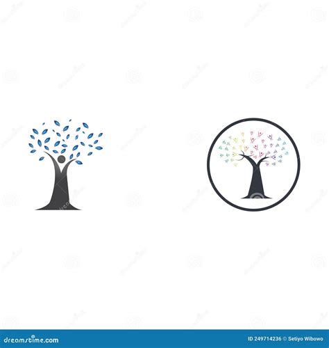 Creative Human Tree Concept Logo Design Template Stock Vector Illustration Of Isolated Tree