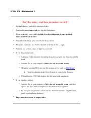 ECON306 HW02 Pdf ECON 306 Homework 2 Don T Lose Points Read These Instructions Carefully