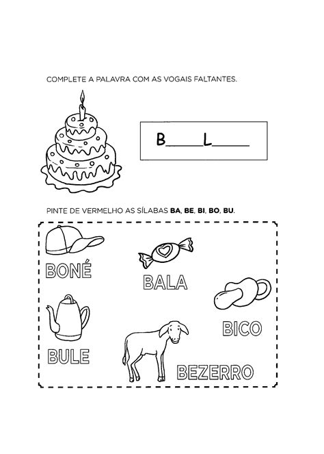 Atividades Com A Letra B Para Alfabetiza O S Atividades