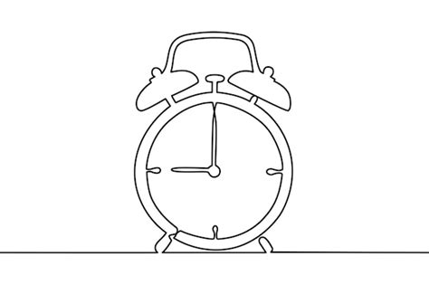 premium vector alarm clock continuous line vector illustration