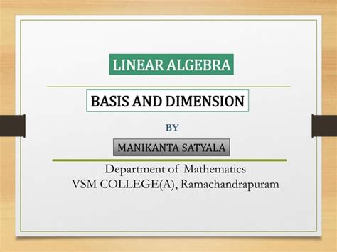 Linear Dependence And Independence Vectors Pptx