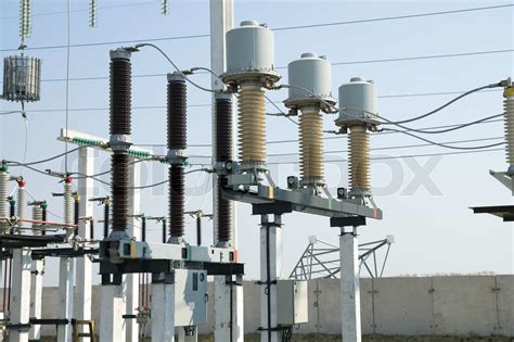 Part Of High Voltage Substation With Switches And Disconnectors Stock Image Colourbox