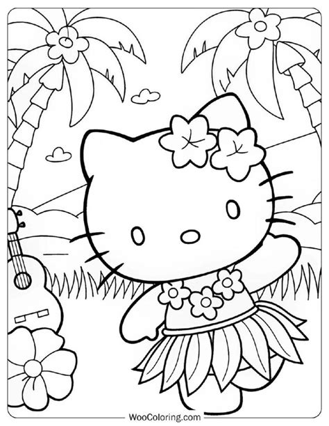 Aloha With Hello Kitty Hula Dance Coloring Fun Hello Kitty Colouring