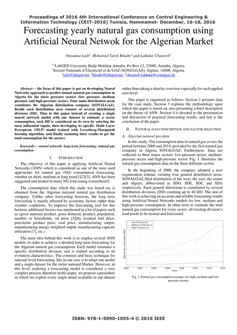 Pdf Forecasting Yearly Natural Gas Consumption Using Artificial Neural Network For The