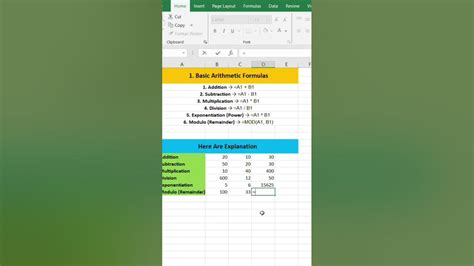 Excel Ke Basics Arithmetic You Must Know 🔥learnexcel Exceltutorial