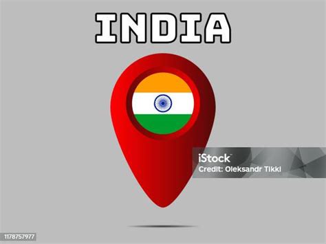 지리적 위치 Geotsag 핀 요소와 기호인도 국기 지도 장소 배치에 적합합니다 원래 색상과 비율 벡터 일러스트레이션 국가 세트 국가 지리적 지역에 대한 스톡 벡터 아트 및