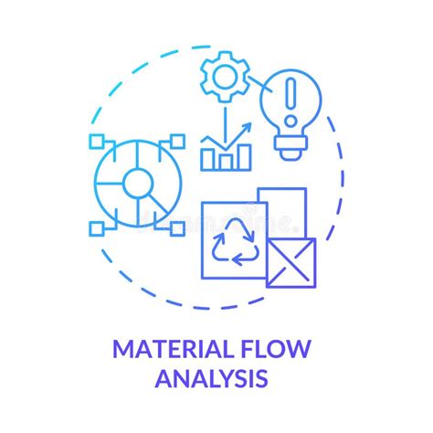 Material Flow Analysis Blue Gradient Concept Icon Stock Vector