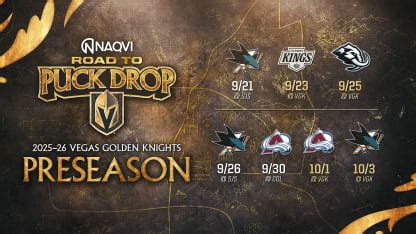Vegas Golden Knights Announce Game Schedule For 2025 26 Preseason