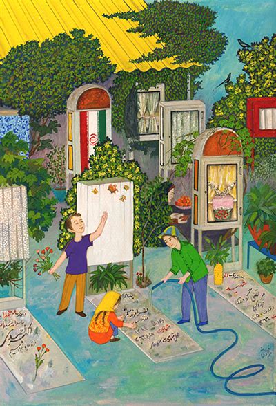 نقاشی کودکانه فانتزی گلزار شهدا