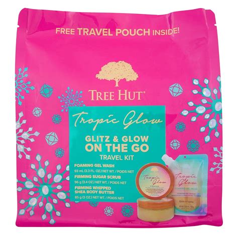 Amazon Com Tree Hut Glitz Glow On The Go Travel Kit Tropic Glow Gift Set Beauty