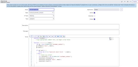 Solved Client Script For Duplicate Contacts Servicenow Community