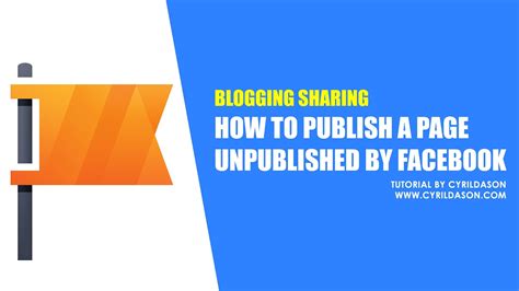 How To Publish A Page That Facebook Unpublished Youtube