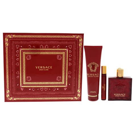 Versace Eros Flame By Versace For Men 3 Pc T Set 34oz Edp Spray