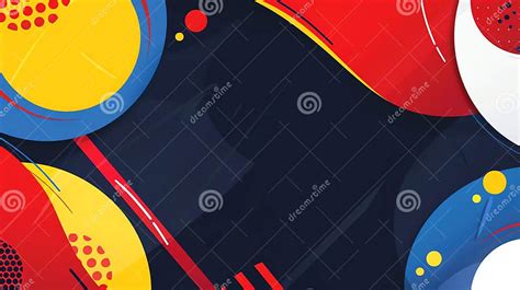 Abstract Background With Colorful Geometric Shapes Circles Dots And Lines Stock Illustration