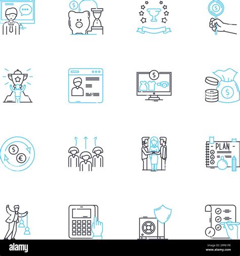 Industrial Sector Linear Icons Set Manufacturing Construction Engineering Logistics