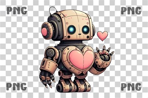 Valentines Robot Love Heart Png Graphic By Digital Delicacy · Creative