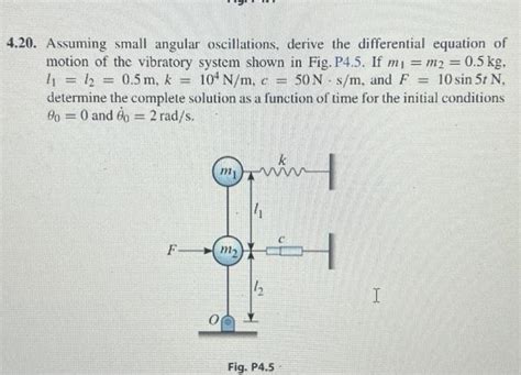 Solved 20 Assuming Small Angular Oscillations Derive The Chegg Com