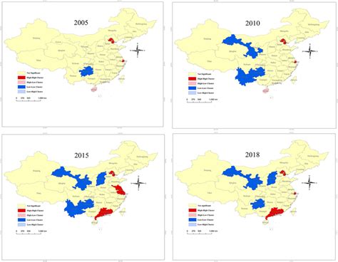 Lisa Clustering Chart Of Green Economic Efficiency In China Areas With Download Scientific