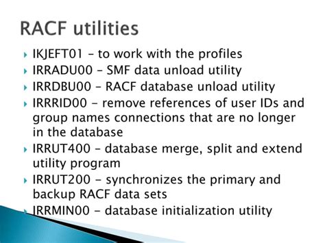 Resource Access Control Facility RACF In Mainframes PPTX