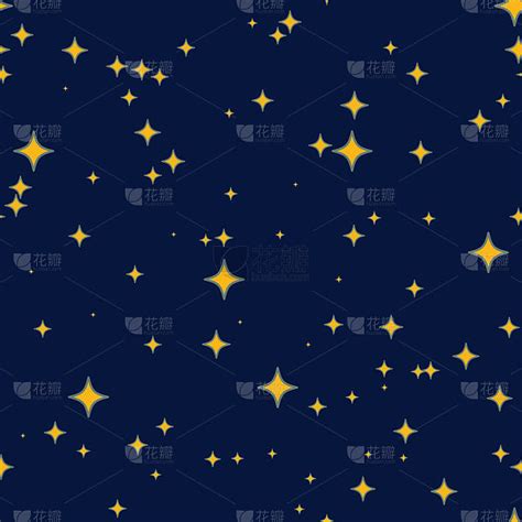 夜空中有星星无缝的图案