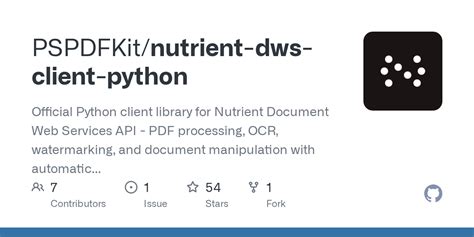 Github Pspdfkitnutrient Dws Client Python Official Python Client