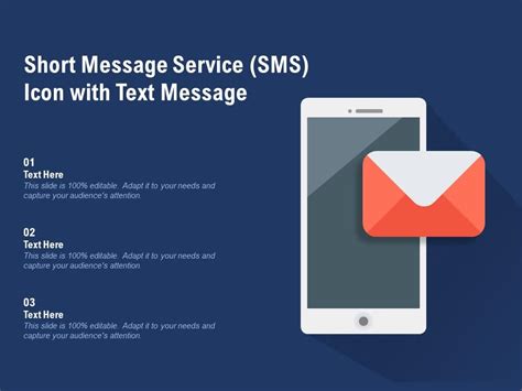 Short Message Service Sms Icon With Text Message Powerpoint Slide