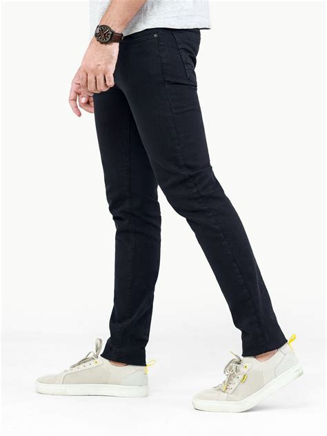Edenrobe Mens Black Denim Pant Embpd22 009 Edenrobe Pakistan