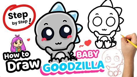 How To Draw Cute Godzilla Cute Goodzilla Drawing Cute And Easy