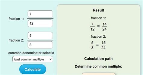 Common Denominator Calculator